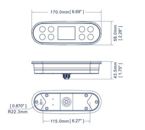 JoyOnWay Hot Tub Spa Top Side Control Panel PB554 Indoor / Outdoor Fre ...