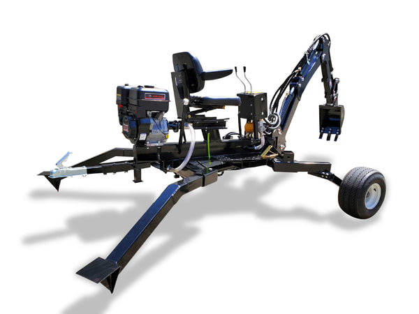 15HP 420cc Gas Powered Towable Backhoe Mini Excavator 8' Foot Reach 12 ...