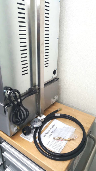 Stainless Steel 4 Zone Gas Gyro Al Pastor Shawarma Machine Vertical Br ...