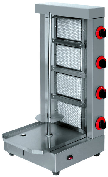 Stainless Steel 4 Zone Gas Gyro Al Pastor Shawarma Machine Vertical Br ...