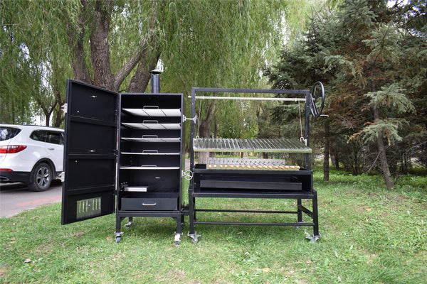Large Santa Maria / Argentine Grill Charcoal BBQ Grill with Smoker + K ...